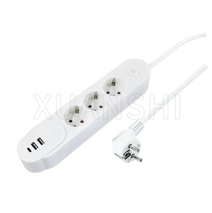 Buy European 3 Way Power Strip With 2 Usb-a And 1 Usb-c Jl-3,xs ...