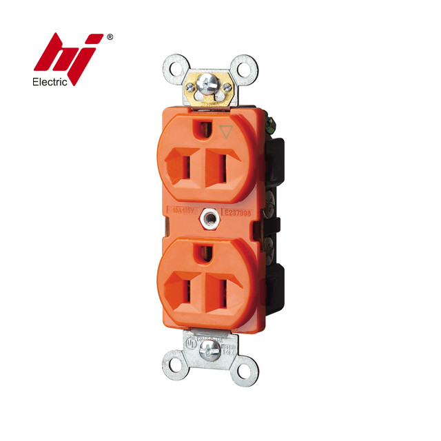 Buy 15a 125v Orange Isolated Ground Duplex Wall Socket Outlet ...