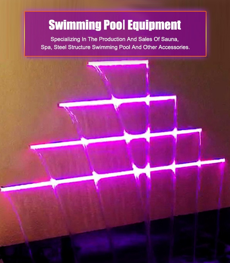 Buy Acrylic Wall Mounted Swimming Pool Cascade Blade Waterfall from ...