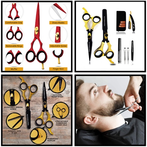 Buy Barber Hair Cutting Scissors/shears Set Best Hair Cutting Blue ...