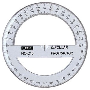 Buy C15 Cox Taiwan Dia 15cm 360 Degree Protractor Plastic Ruler For ...