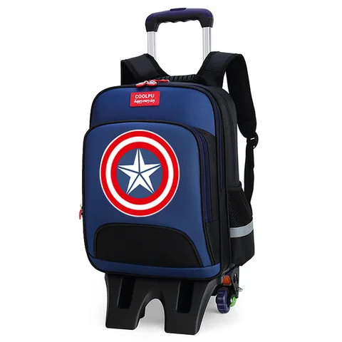 Buy Capital American School Bag With Trolly Design Lunch Bag Kits Boys ...