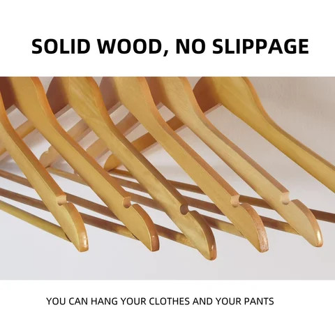 Buy China Customized Factory Clothes Hangers Wood Basics Non Slip ...