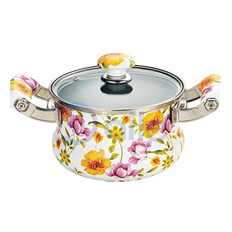 Buy Custom Decal Pattern Hotpot Set Enamel Casserole Pot Set And ...