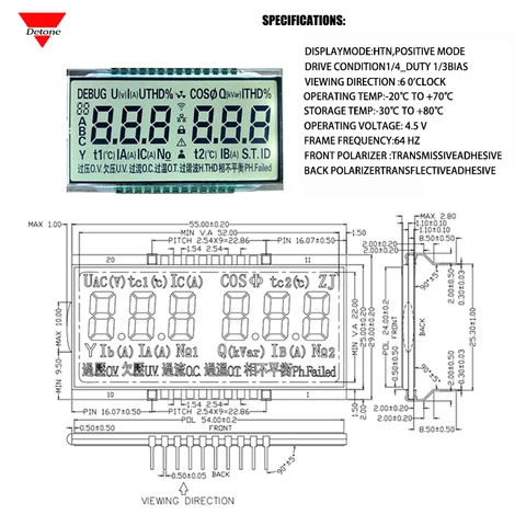 Buy Custom Display Htn Positive 4.5v Segment Displays Screen Large 7 Segment Display from ...