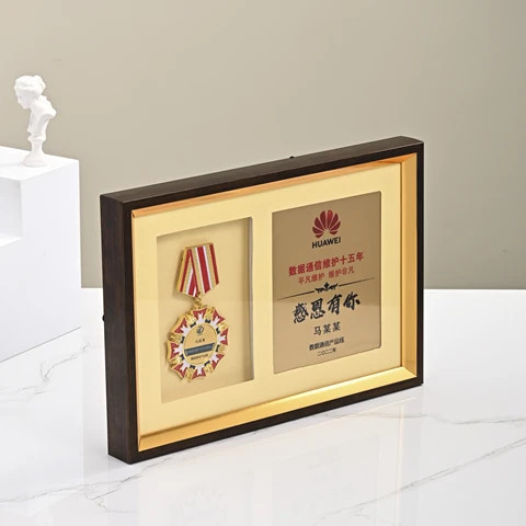 Buy Custom Retirement Souvenir Badge Solid Wood Medal With Metal ...