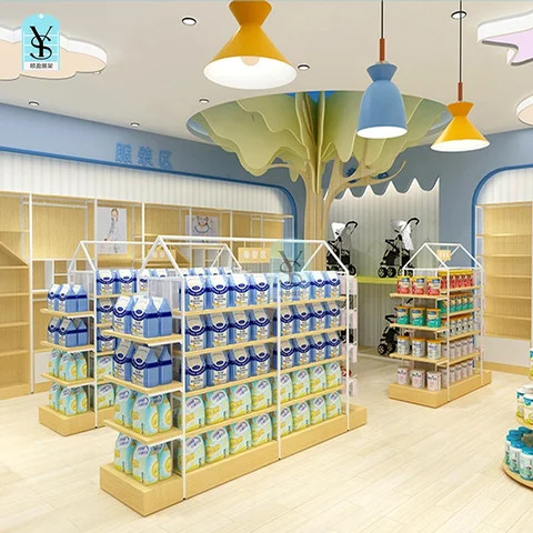 Buy Custom Sized Steel And Wood Retail Store Display Shelf Wood Display ...