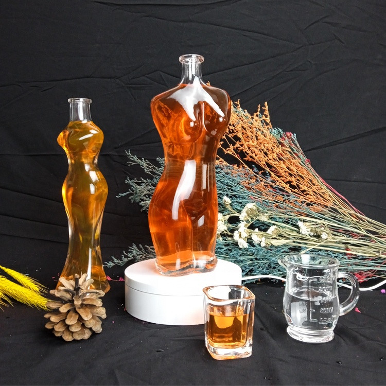Buy Food Grade Female Body Shape Glass Bottle Women Glass Bottle 750ml ...