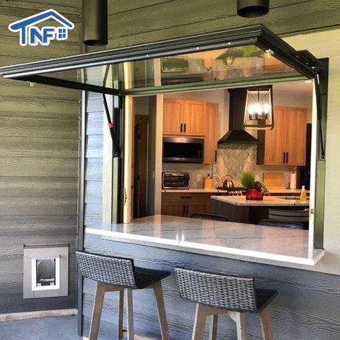 Buy Gas Strut Pass Through Windows For Bar Kitchen Aluminum Alloy Frame ...
