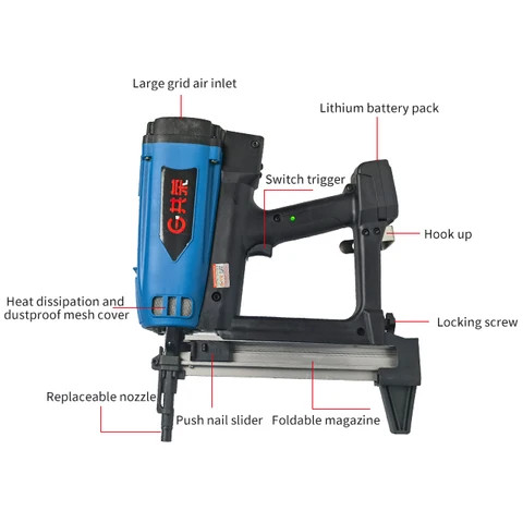 Buy Gr 45k Cordless Steel Nail Gun For Wood Pneumatic Gun Roofing Tools ...