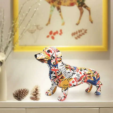 Buy Graffiti Resin Dachshund Sculpture Dog Sculpture Large Animal ...