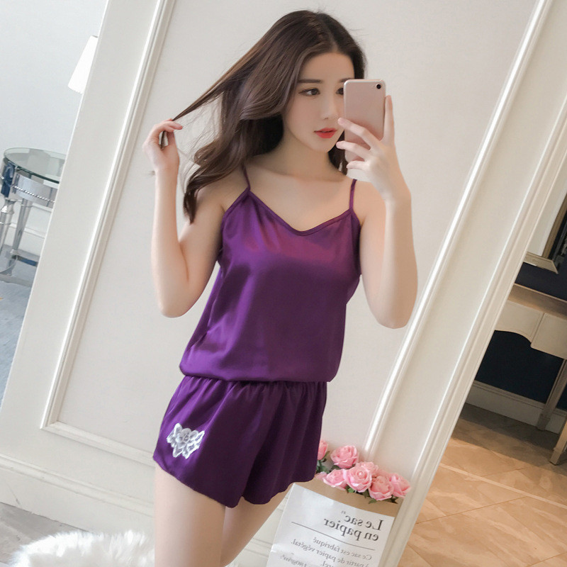 Buy Imitation Silk Pajamas Women Silk Sexy Plus Size Women Pajamas Two
