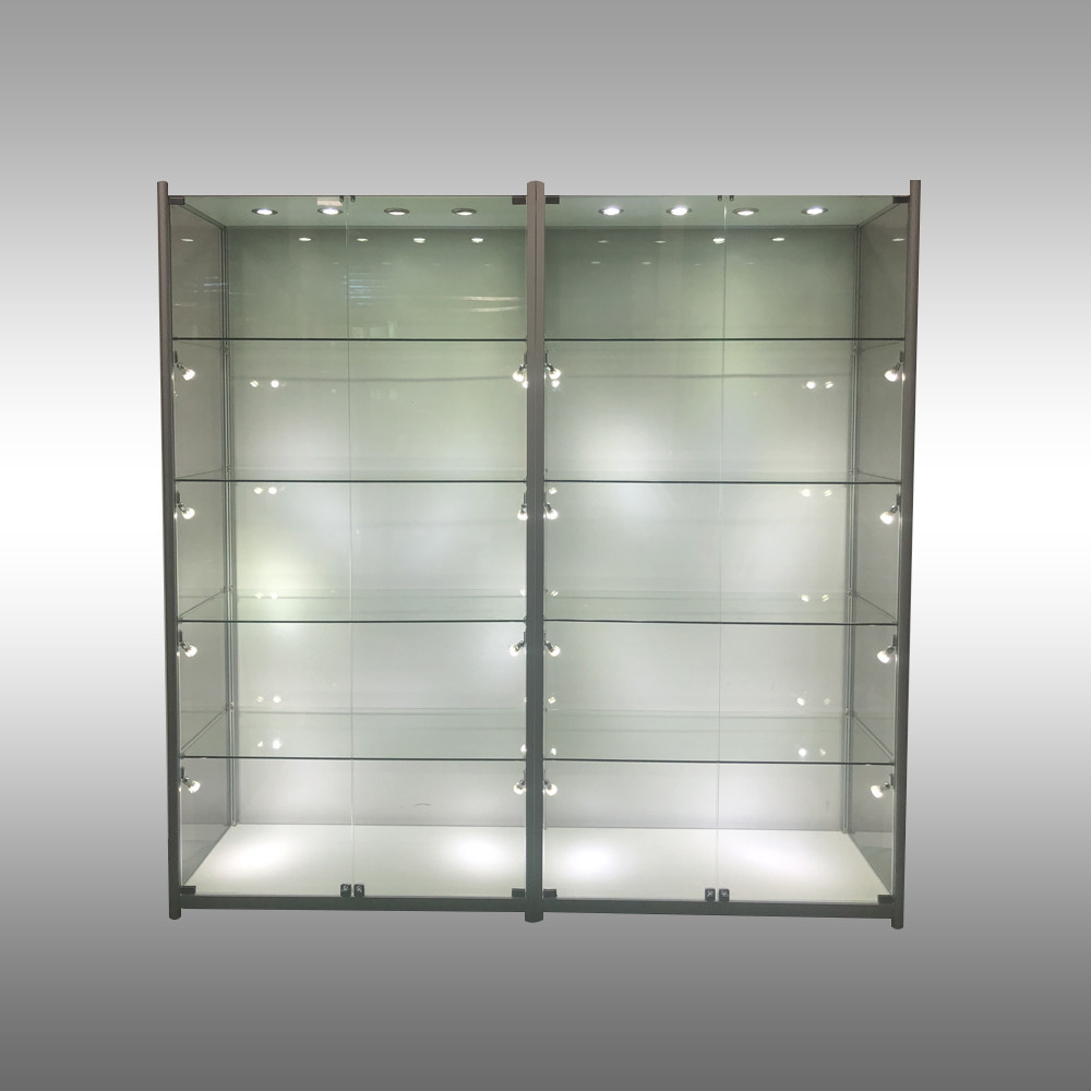 Buy Led Illuminated Glass Display Cabinet With 4 Tempered Glass Shelves ...