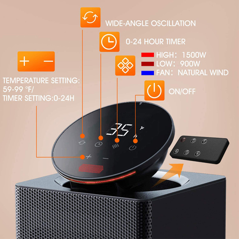 Buy Led Touch Panel Ptc Ceramic Heating Tech Electric Oscillating Other ...