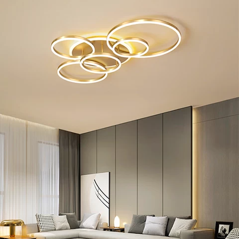 Buy Modern Acrylic Led Circle Ring Ceiling Lamp Bedroom Surface Luxury ...