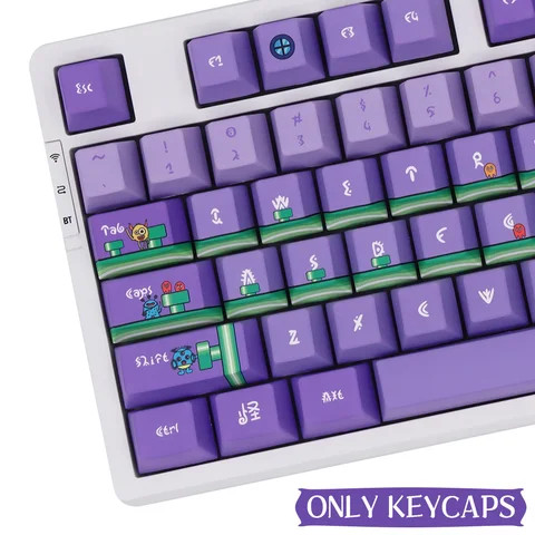 Buy Monster Family Keycaps Purple Cute Cherry Profile Keycap 139/151 ...