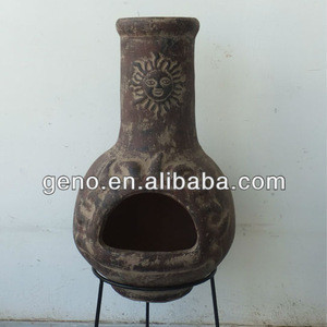Buy New Popular Clay Terracotta Chiminea With Fashion Sun Face Design ...