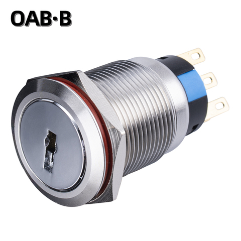 Buy Oabb 19mm 3position Metal Key Switch With Matched Connectors ...