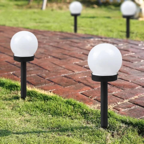Buy Round Bulb Shaped Solar Light Outdoor Led Globe Powered Lawn Light ...