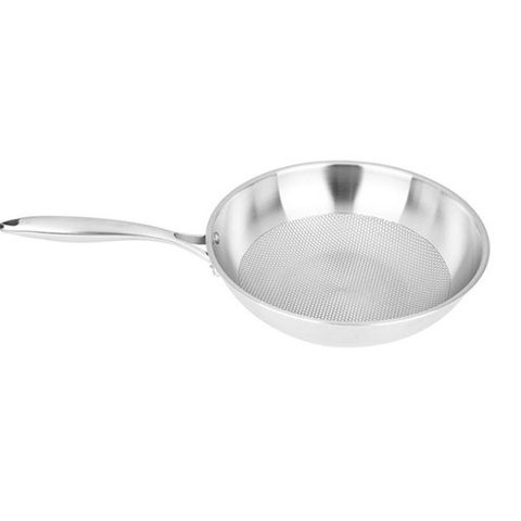 Buy Shining Drop Shopping Stainless Steel Flat Frying Pan Triply Non ...