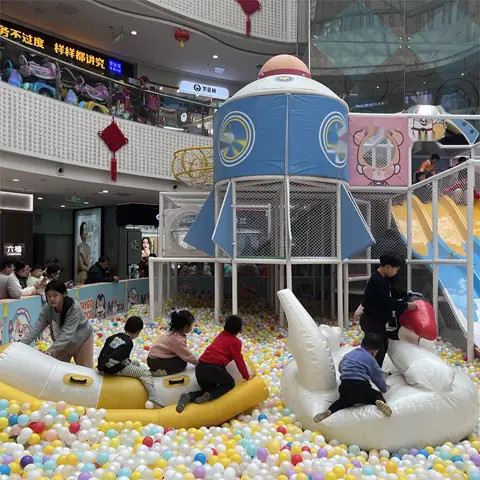 Buy Shopping Mall Indoor Playground Equipment Ball Pit Inflatable Slide ...