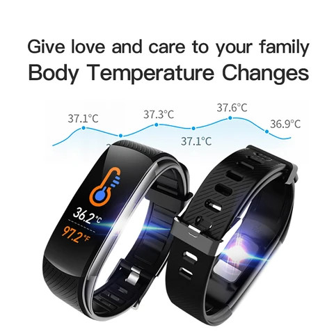 Buy Smart Wear Watch Body Temperature Bracelet Sleep Exercise Pedometer ...
