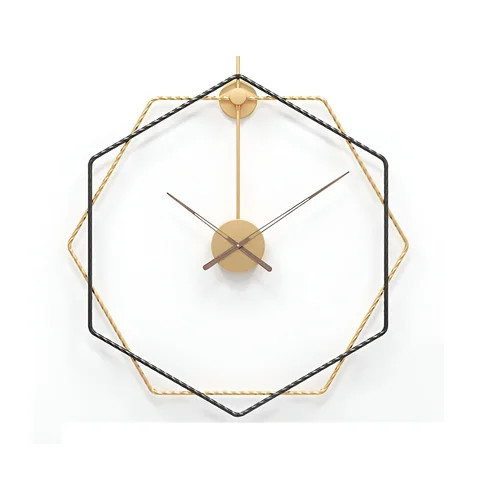 Buy Square Shape Golden Color 3 D Metal Wall Clock For Front Of Wall ...