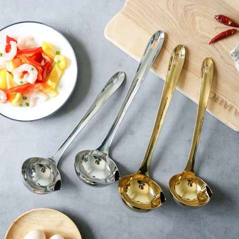 Buy Stainless Steel Oil Separator Soup Ladle Gravy Food Fat Skimmer ...