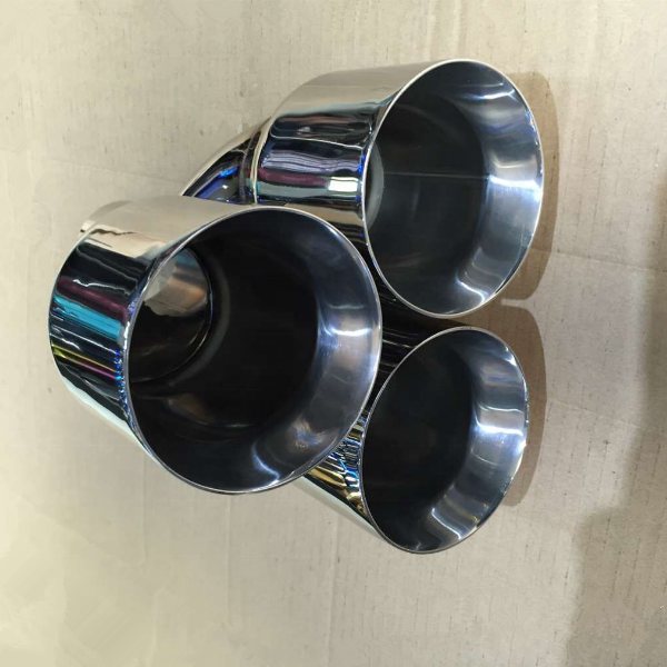 Buy Stainless Steel Universal Triple Outlets Exhaust Muffler Exhaust ...