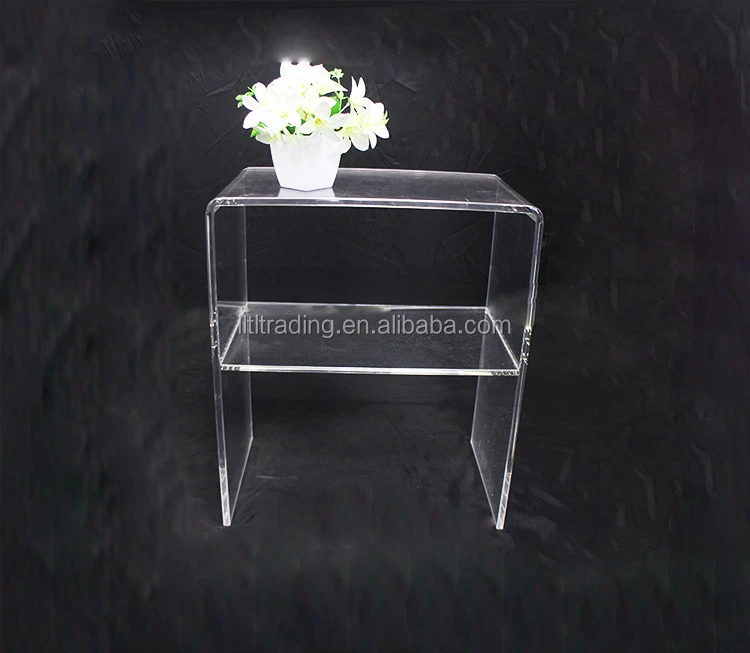 Buy Two Tiers Clear Acrylic Office Desk Table Custom Small Acrylic Desk ...