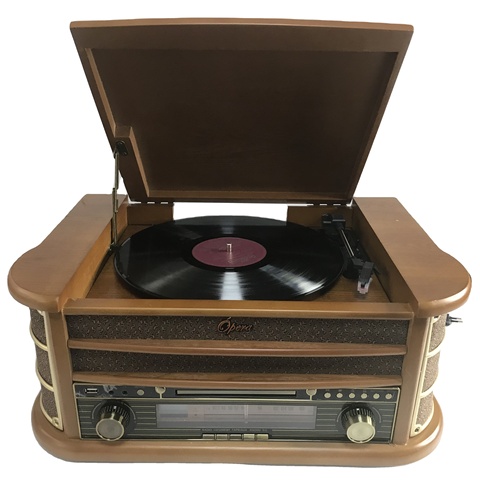 Buy Vintage Remote Control Retro Wooden Gramophone Cd Usb Record ...
