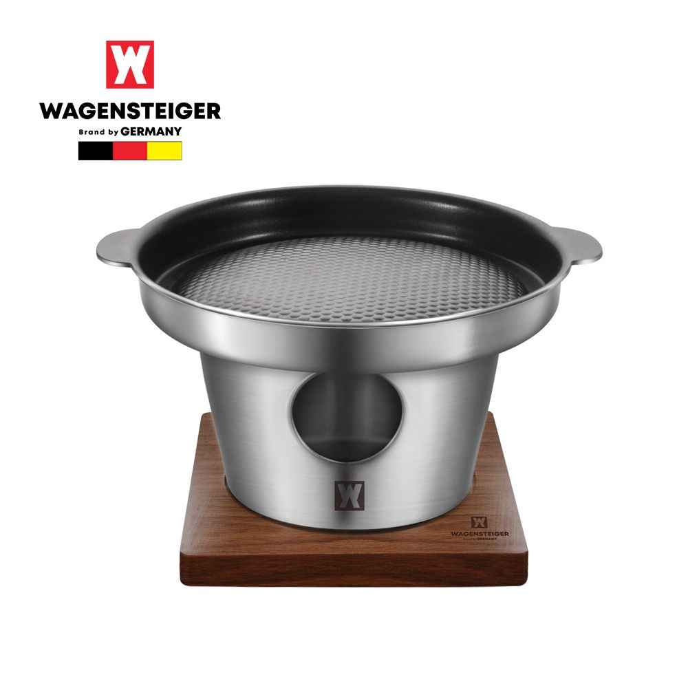 Buy Mini Hibachi Grill Set With Wooden Base, Stainless Steel Portable ...