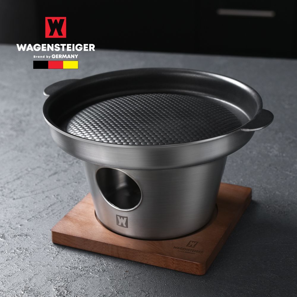 Buy Mini Hibachi Grill Set With Wooden Base, Stainless Steel Portable ...