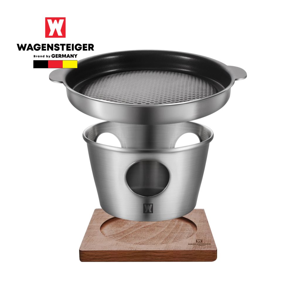 Buy Mini Hibachi Grill Set With Wooden Base, Stainless Steel Portable ...