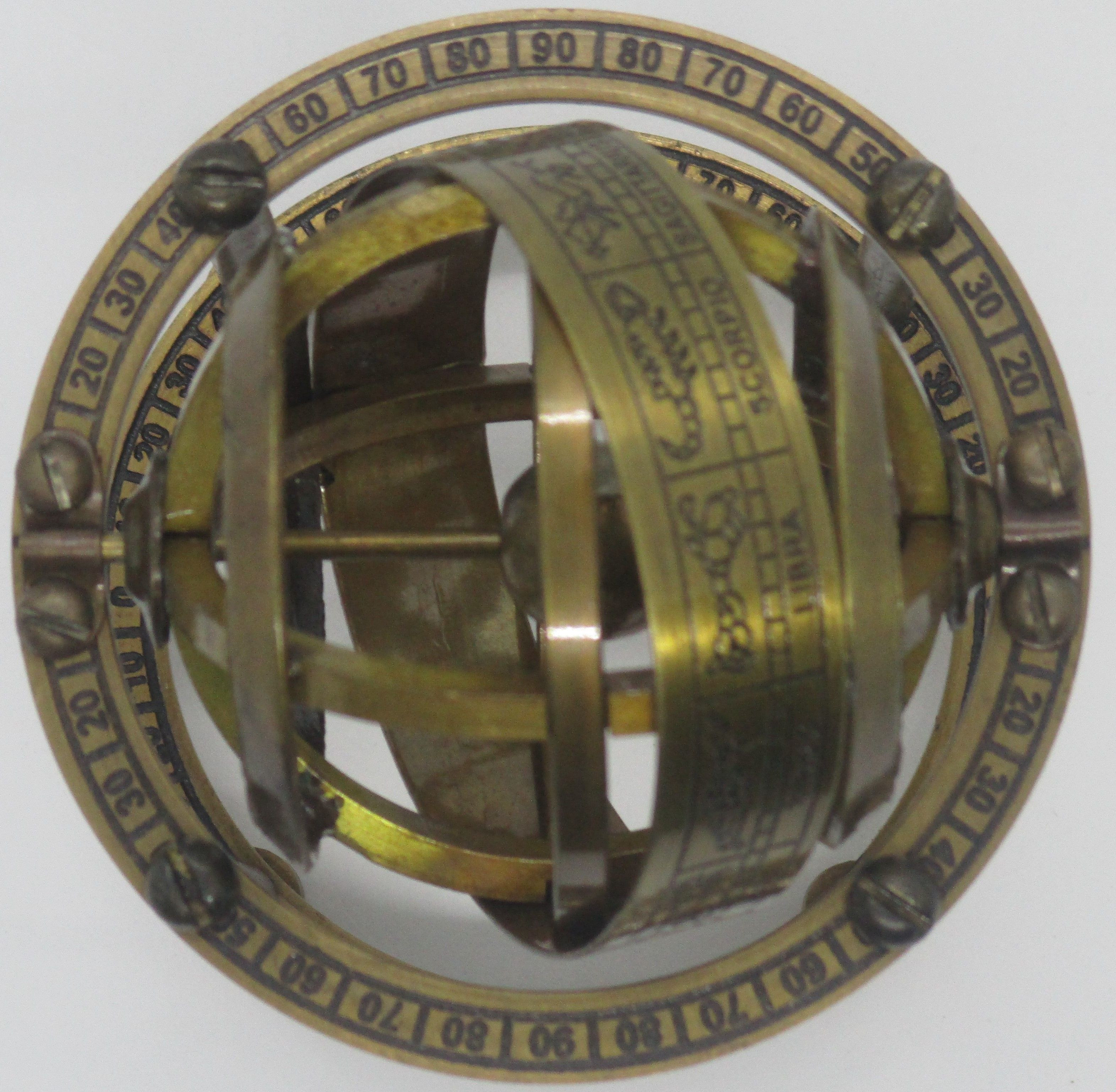 Buy Engraved Brass Finish Armillary Zodiac Sphere - Nautical Astrolabe ...