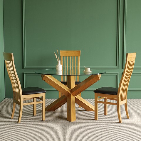 Buy 1200mm Elegant Round Tempered Clear Glass Environmentally Friendly ...