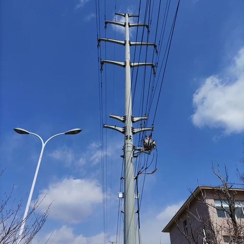 Buy 12m Galvanized Steel Octagonal Electricity Pole 9m Electric Pole ...