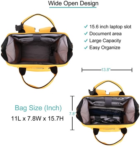 Buy 15.6 Inch Wide Open Laptop Backpack, Water Resistant Business ...