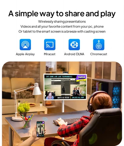 Buy 23.8-inch Portable Smart Touch Screen Tv Movable Android ...