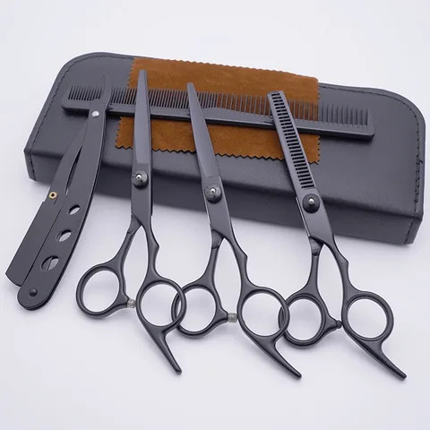 Buy 6.0 Inch Stainless Steel Thinning Hair Curved Pet Scissors Set ...
