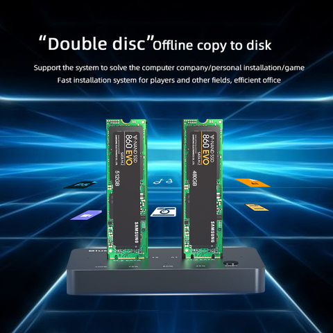 Buy Aluminium M.2 Dock Dual Ssd Sata Clone Ngff Docking Station Usb 3.1 ...