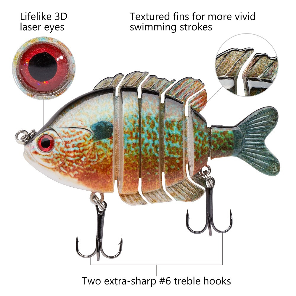 Buy Bassdash Swimpanfish Multi Jointed Panfish Bluegill Swim Baits ...