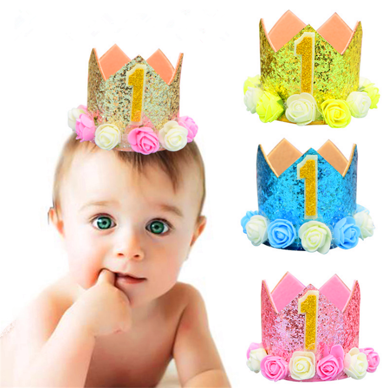 Buy Children Happy Birthday Party Hats One Birthday Hat Princess Crown ...