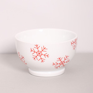 Buy Custom Printing Red Snowflake Porcelain Dinnerware Bowl Plate ...