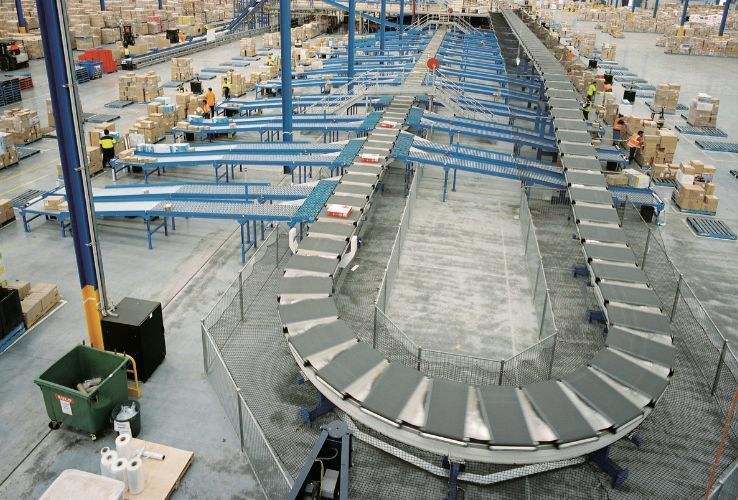 Buy Double Ring Sorter Logistics Belt Conveyor Ring Cross Belt Cross ...