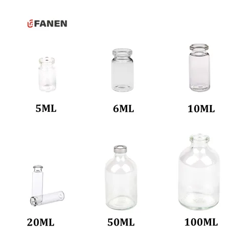 Buy Fanen 10ml Borosilicate Glass Medicine Vial B-tubular Clear ...