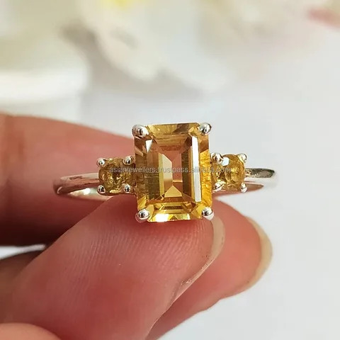Buy Golden Citrine Unique Engagement Ring Citrine Vintage Engagement ...