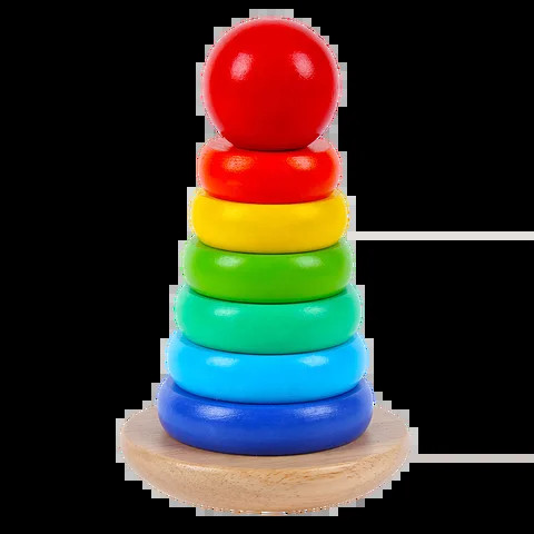 Buy High Quality Educational Rainbow Stacking Rings Building Blocks ...