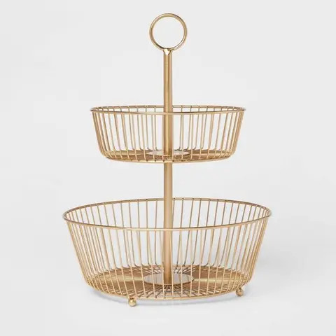 Buy Iron Gold Metal Bucket Set Wire Plated Design Decorative Baskets ...