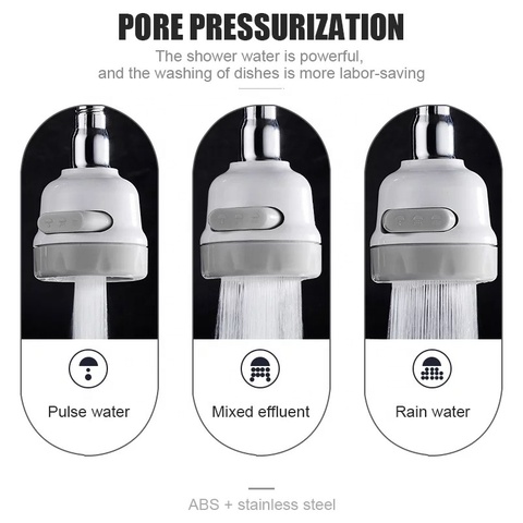 Buy Kitchen Shower Faucet Tap 3 Modes 360 Degree Diffuser Swivel Water ...
